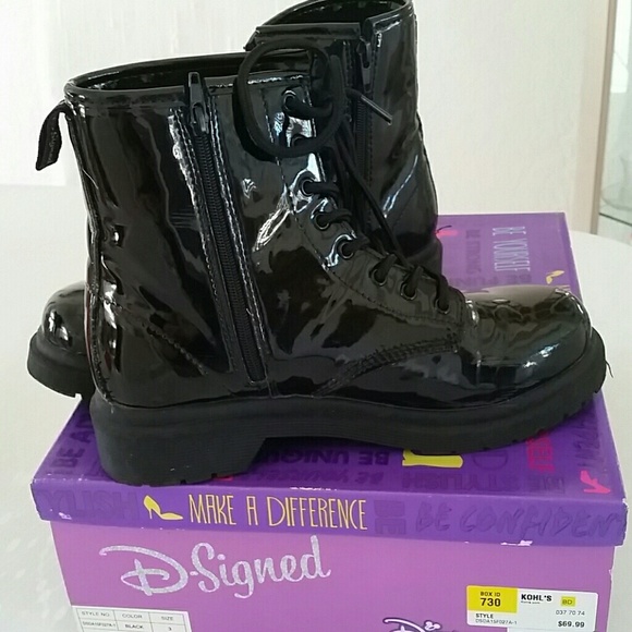 Disney | Shoes | Kids Adorable Faux Leather Combat Boots | Poshmark